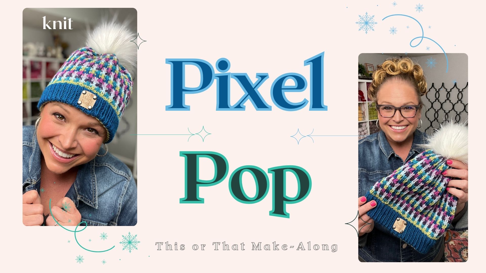 Pixel Pop Knit Hat Pattern + Video Tutorial